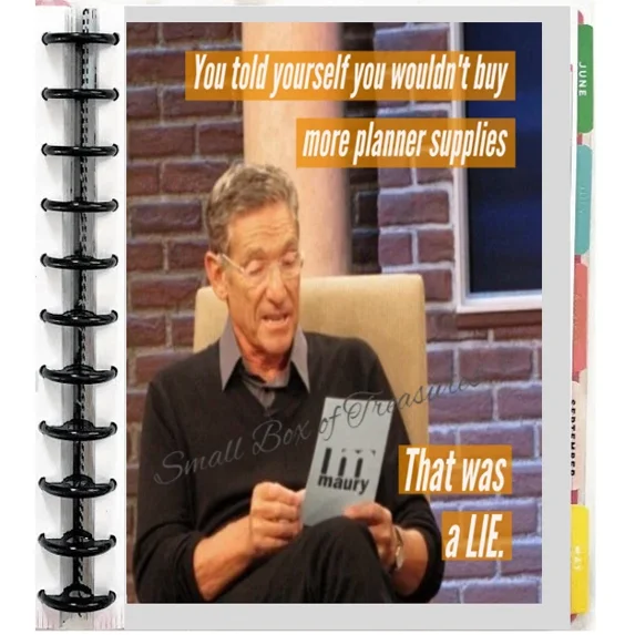 Planner Shop That Was A Lie *Meme* Two-Sided Dashboard 4 Use W Big ...