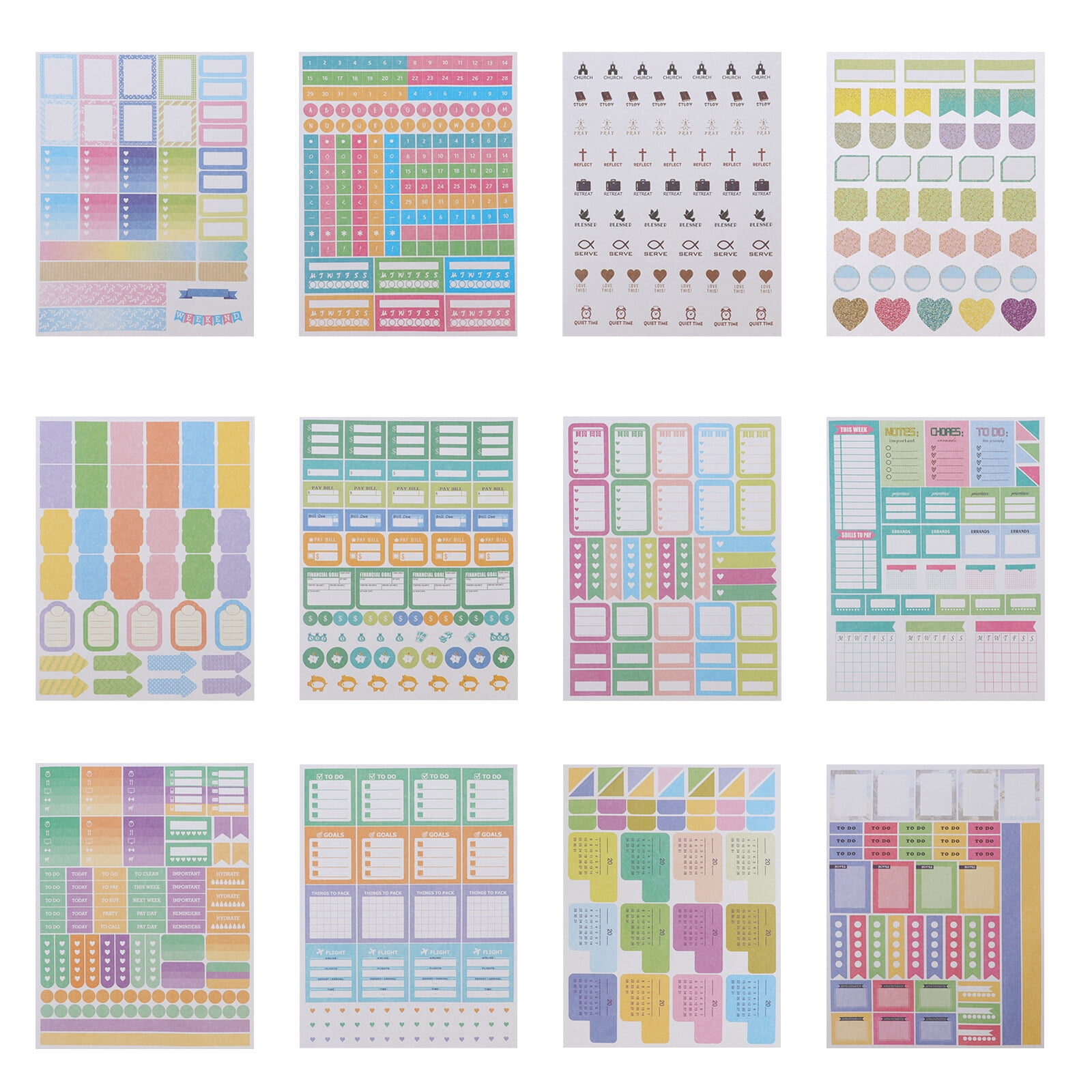 1 Set Gorgeous Monthly Planner Stickers Creative Notes Papers Bookmark ...