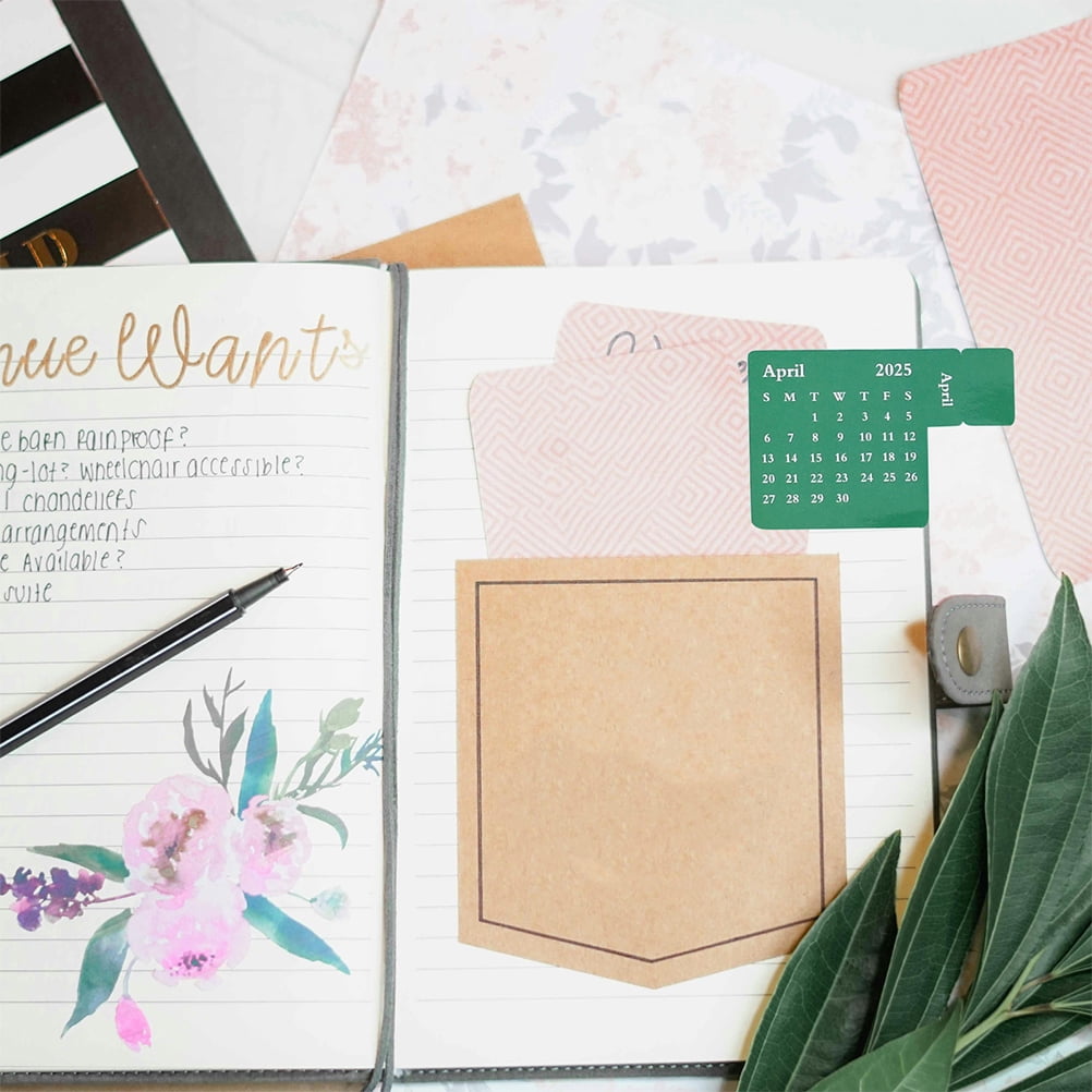 Planner Tabs Monthly Stickers, 4 Sets 2025 Calendar Stickers, Adhesive Monthly Tabs Planner Page ...