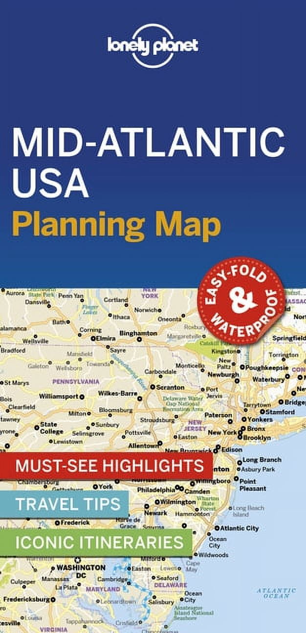 Map Lonely Planet Mid-Atlantic USA Planning Map, (Paperback) - Walmart.com