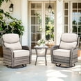 Planntonneo Outdoor Patio Swivel Rocker Chairs Set of 2 with 6-Inch ...