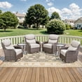 Planntonneo Outdoor Patio Swivel Rocker Chairs Set of 4 with 6-Inch ...