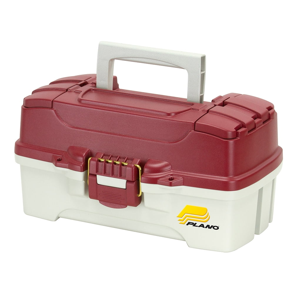 Plano 1-Tray Tackle Box with Dual Top Access, Red Metallic/Off White ...