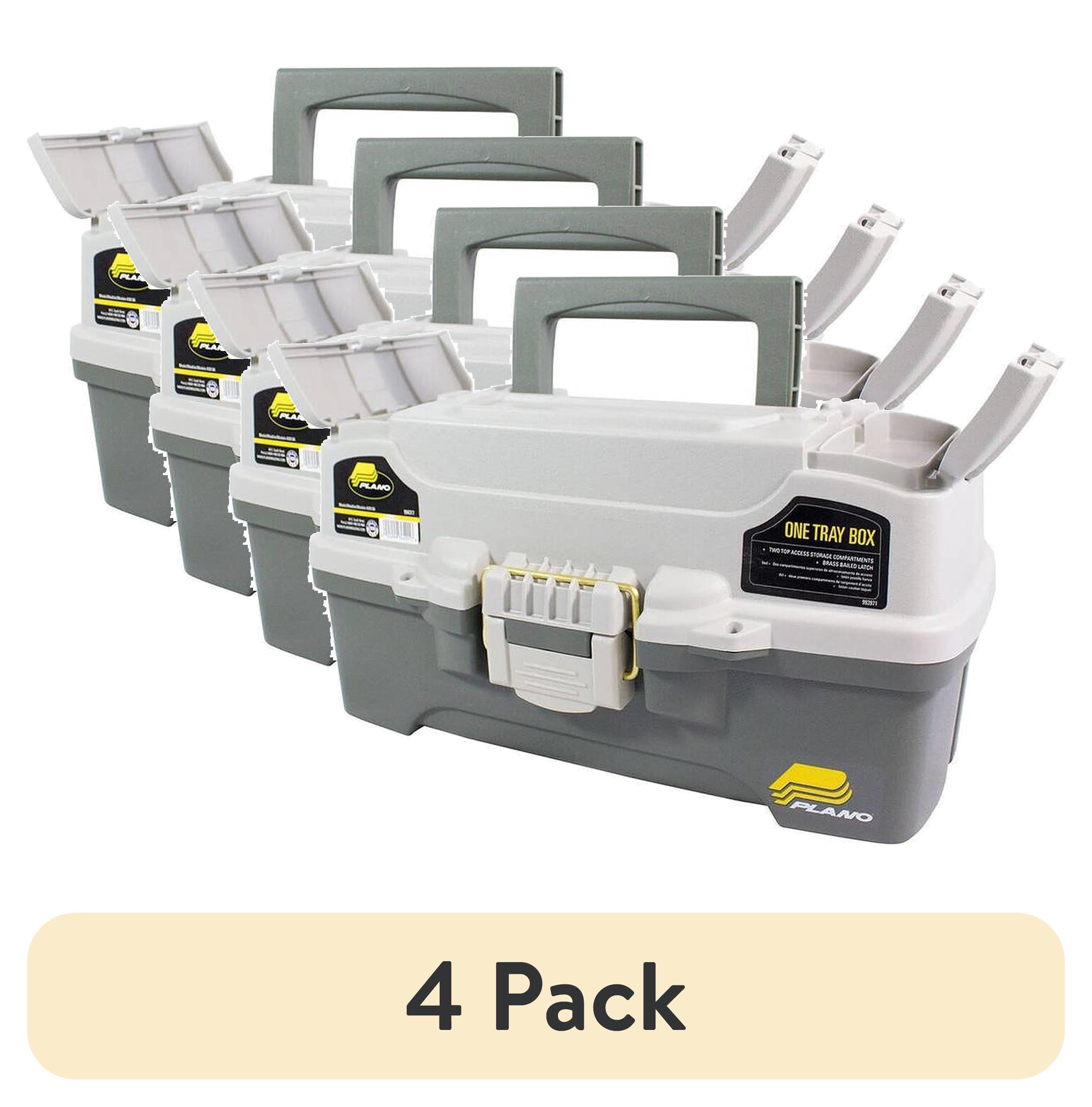 (4 pack) Plano 6201 One-Tray Tackle Box, Bait Storage, Extending ...
