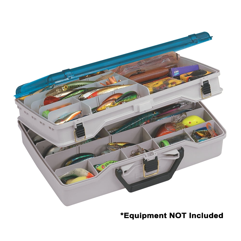 Plano Two Tier Satchel Tackle Box, Aqua Blue/Sandstone, 16.88”L x 12”W ...
