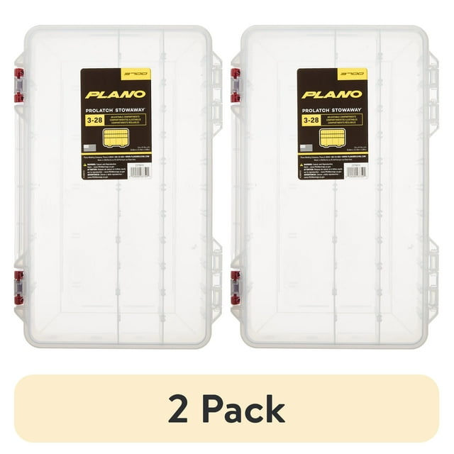 (2 pack) Plano ProLatch Stowaway Large Clear Organizer Tackle Box ...