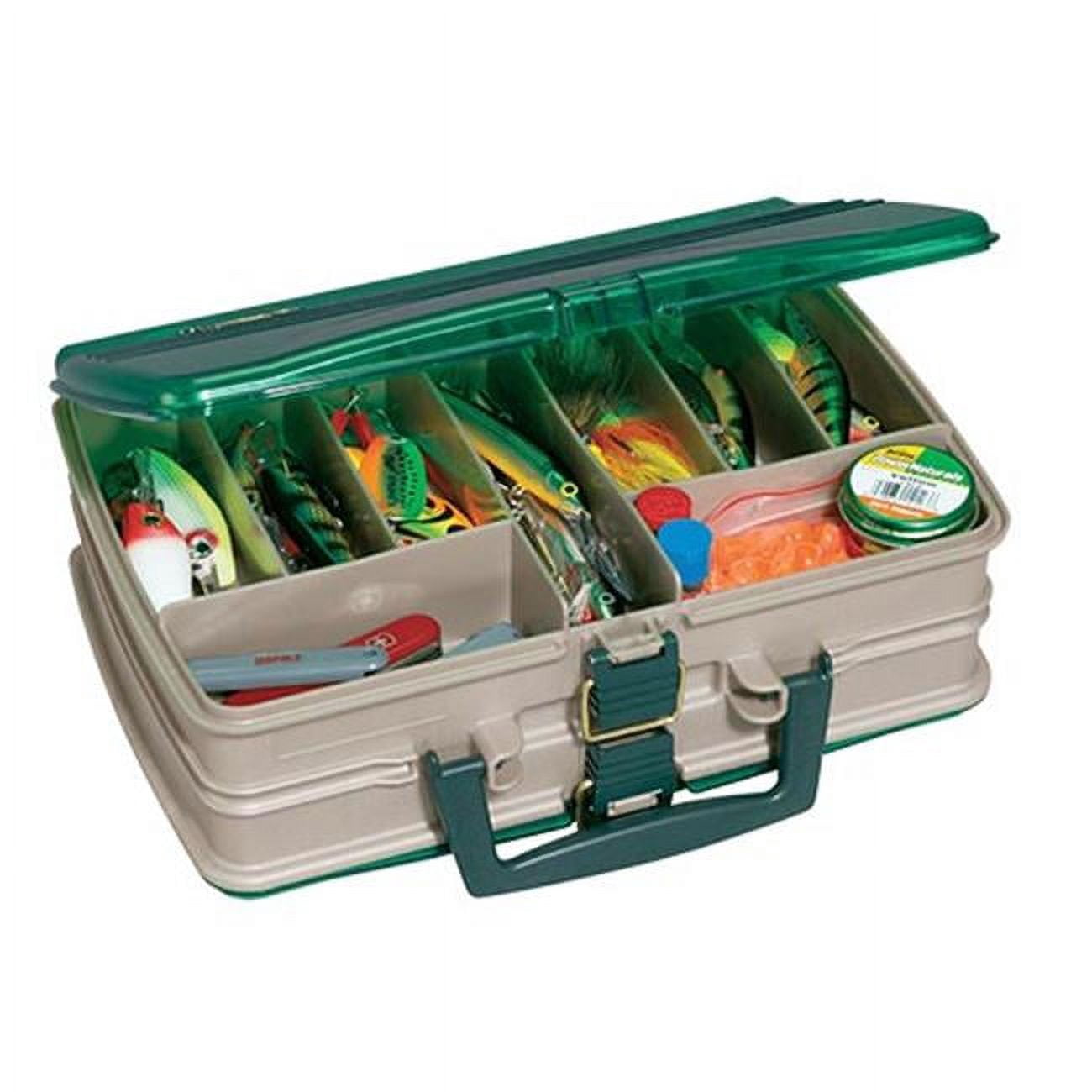 Plano Synergy Double Sided Fishing Satchel Tackle Box, Green / White ...