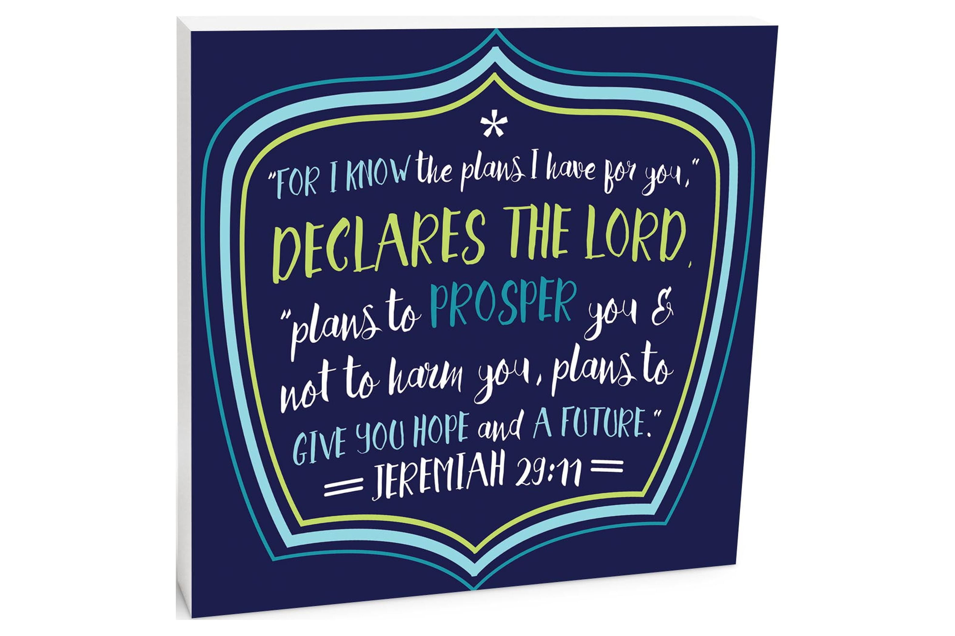 Plans Hope Future Bright Indigo 10 x 10 Wood Tabletop Sign Plaque ...