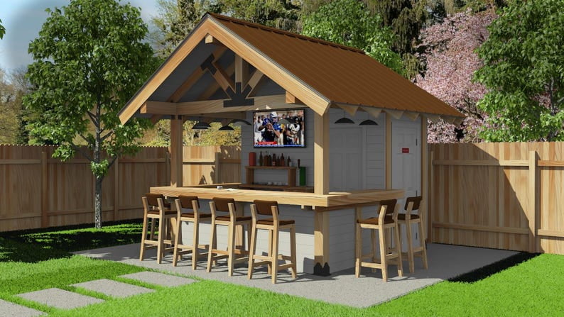 Plans for Backyard Bar with Dual-Access Keg Storage & Beer Tap Hard ...