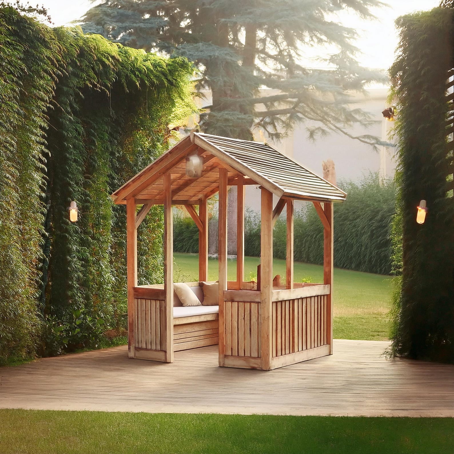 Plans for Garden Arbour Monks Seat Shelter 1.5m x 1.8m Woodwork Plans ...