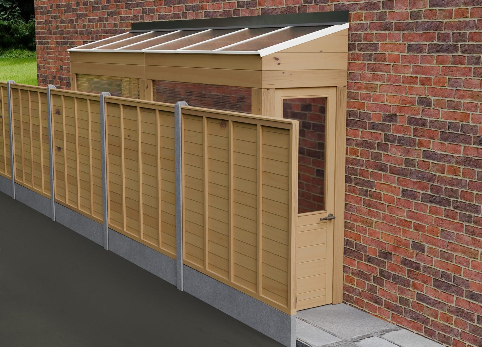 Plans for Wooden Narrow Covered Lean To Side of House Shelter 0.9m UK ...