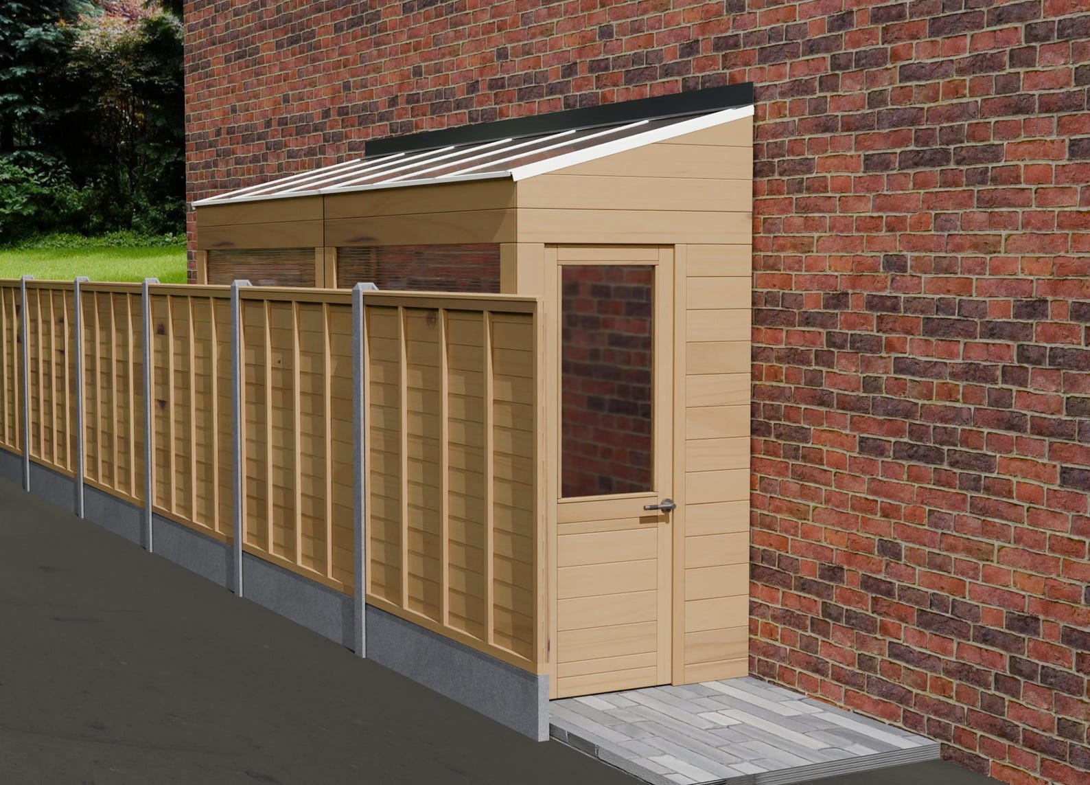 Plans for Wooden Narrow Covered Lean To Side of House Shelter 1.2m UK ...