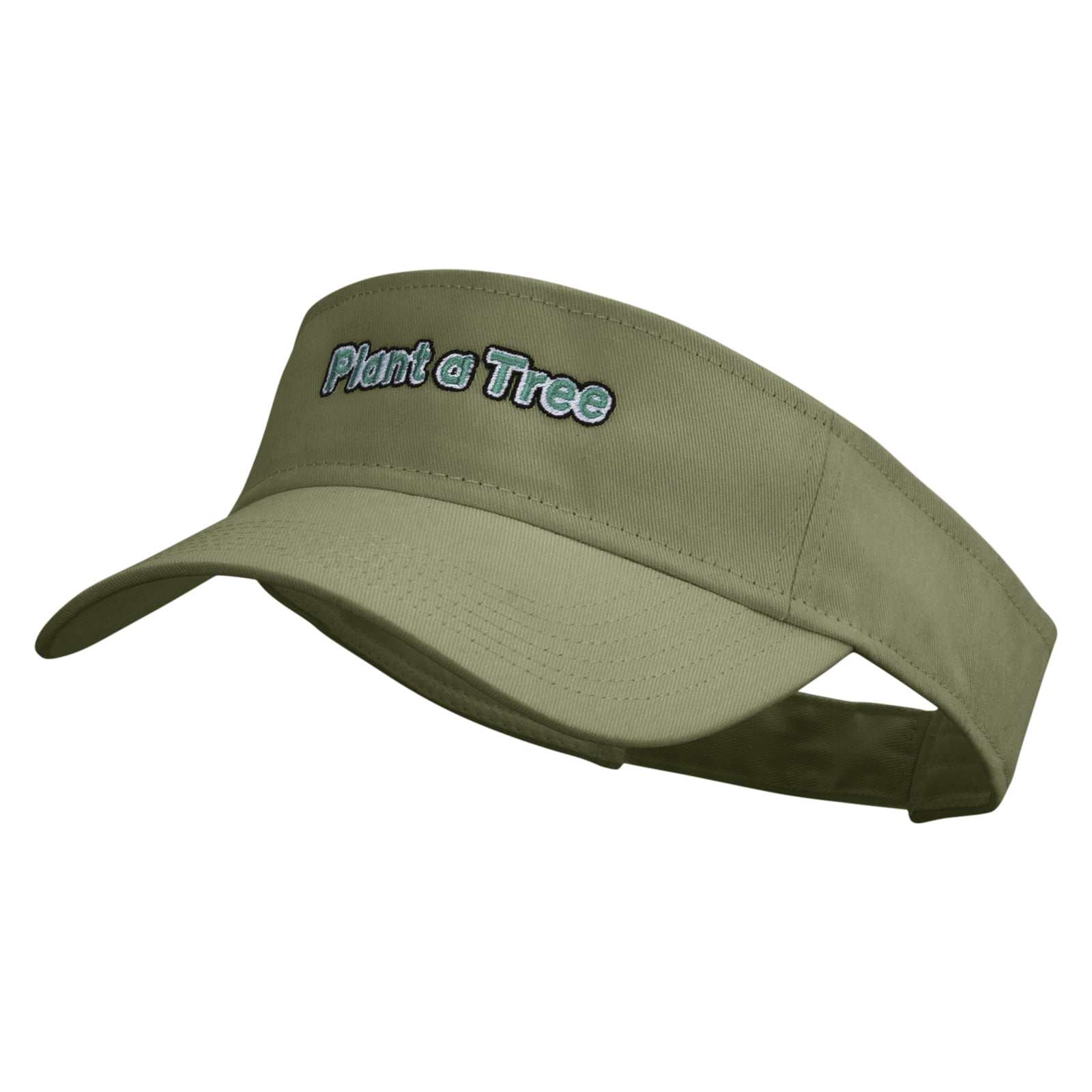 Plant A Tree Embroidered Cotton Twill Sun Visor - Khaki OSFM - Walmart.com