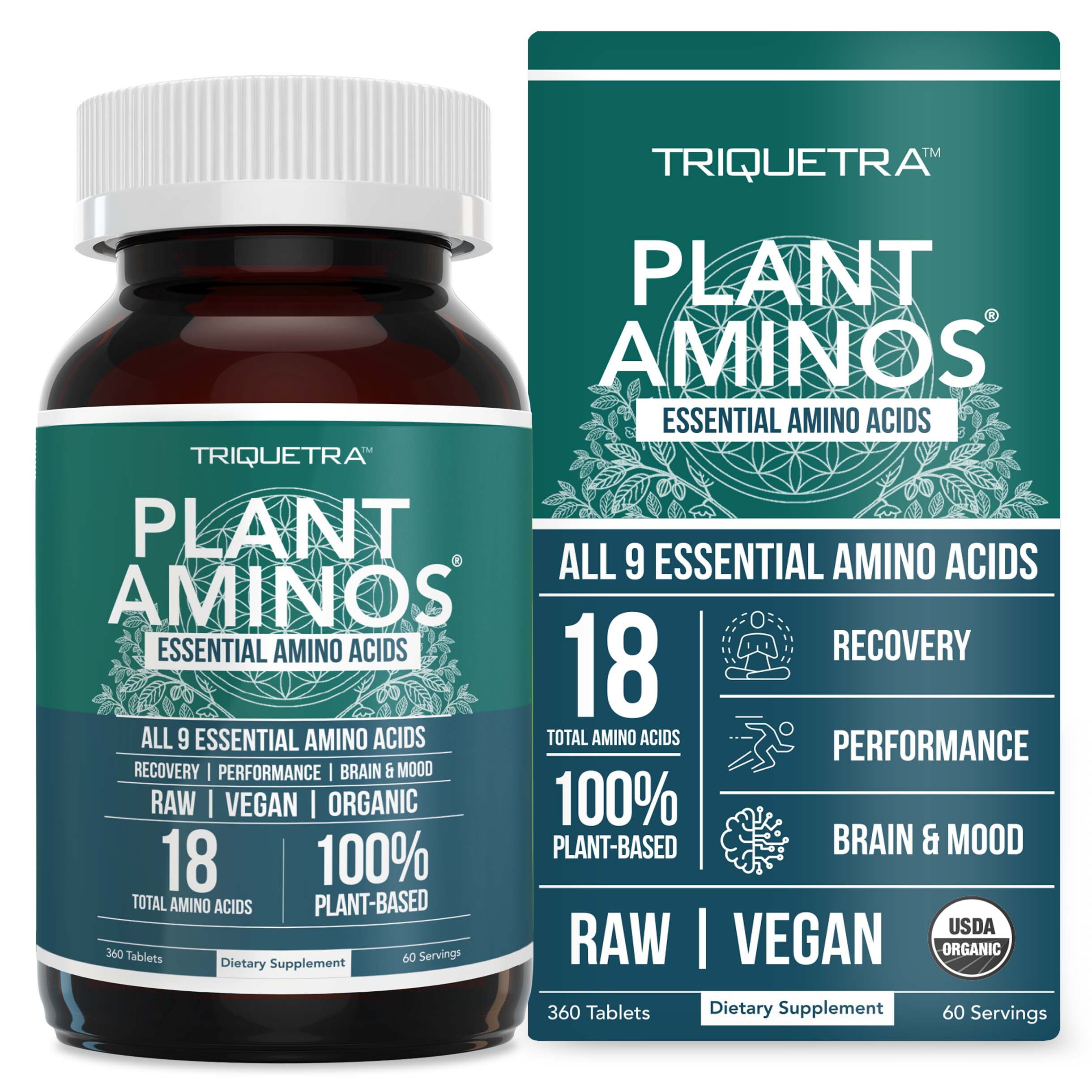 Triquetra Health, Plant Aminos Essential Amino Acids, 60 Capsules ...