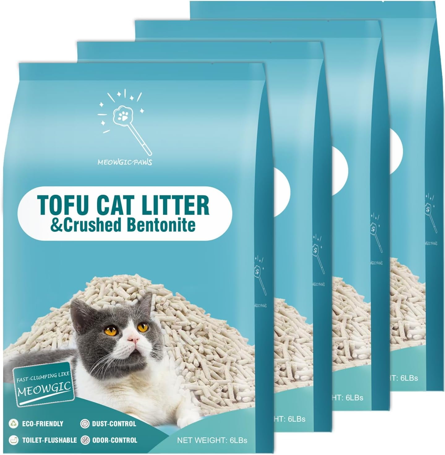Plant-Based Cat Litter, Odor Control Quick Clumping Tofu Cat Litter, 24 ...