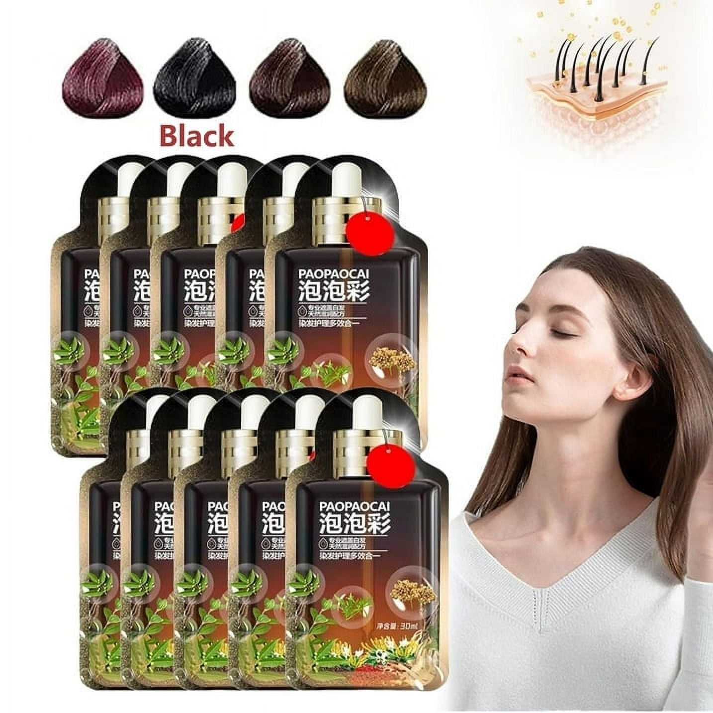 Plant Based Hair Dye Shampoo,Hair Dye, Bubble Plant Hair Dye Shampoo ...