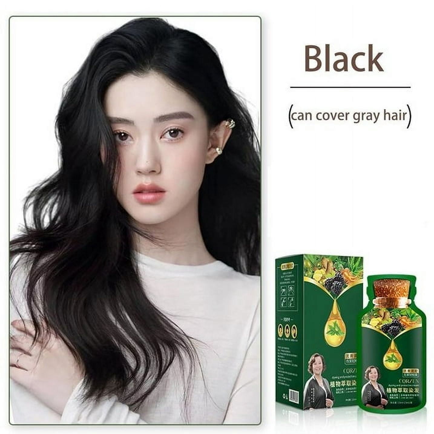 Plant Based Hair Dye Shampoo, Natural Plant Hair Dye, Plant Extract Non-damage Hair Dye Cream ...