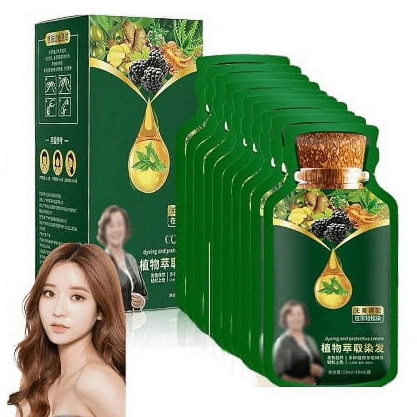 Plant Based Hair Dye Shampoo, Natural Plant Hair Dye, Plant Extract Non ...