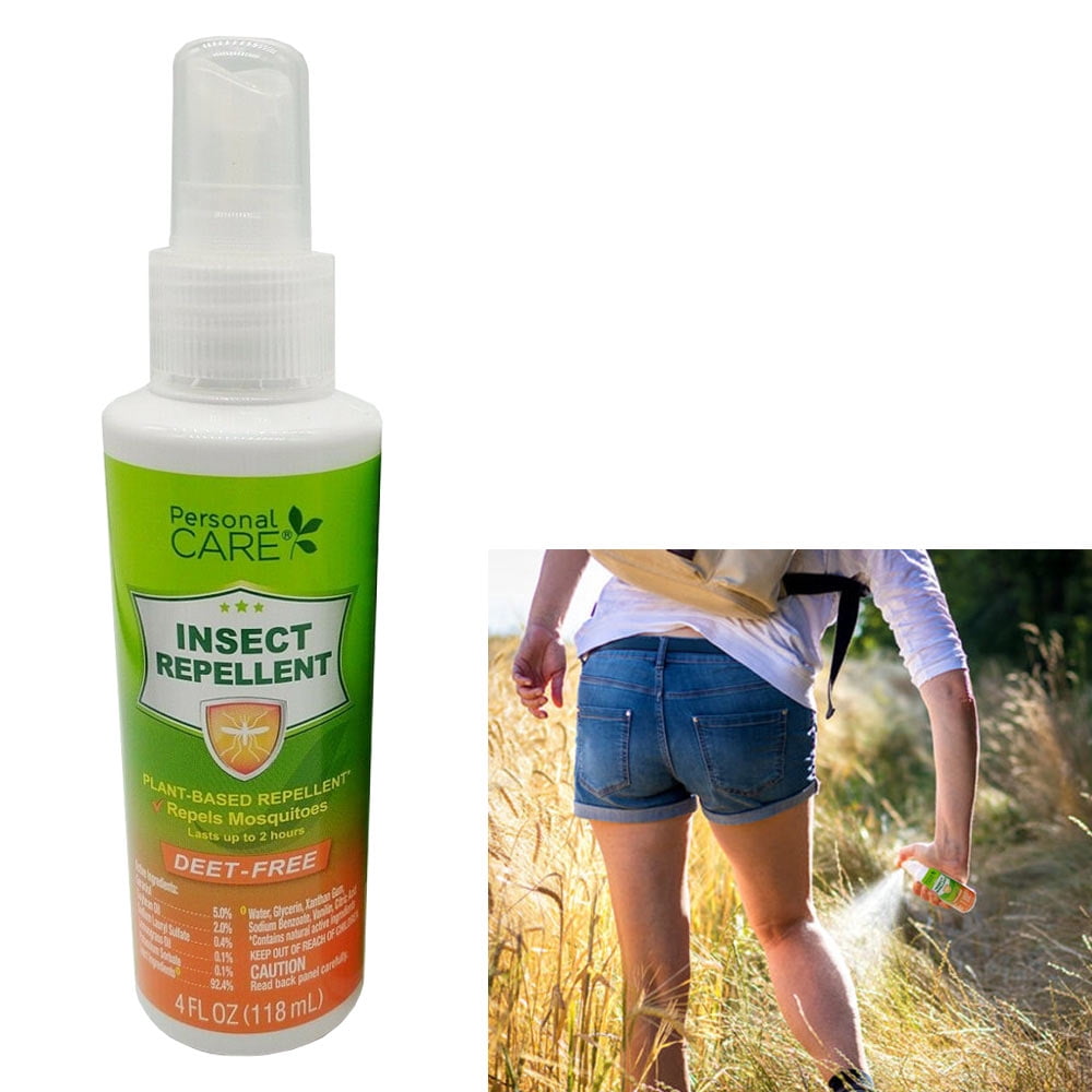 Plant Based Insect Repellent Pump Spray Natural Deet Free 4oz Outdoor ...