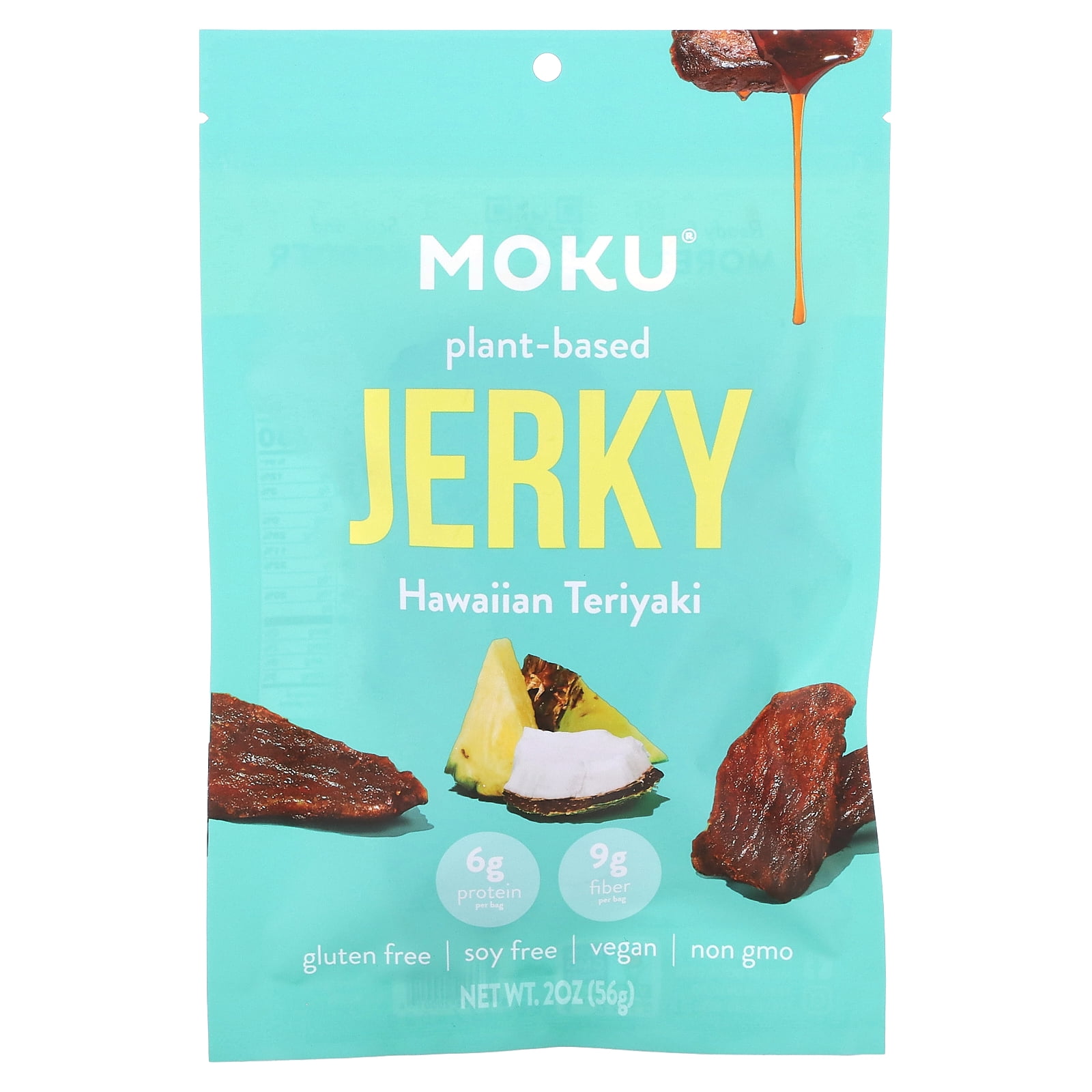 Plant-Based Jerky, Hawaiian Teriyaki, 2 oz (56 g), Moku - Walmart.com