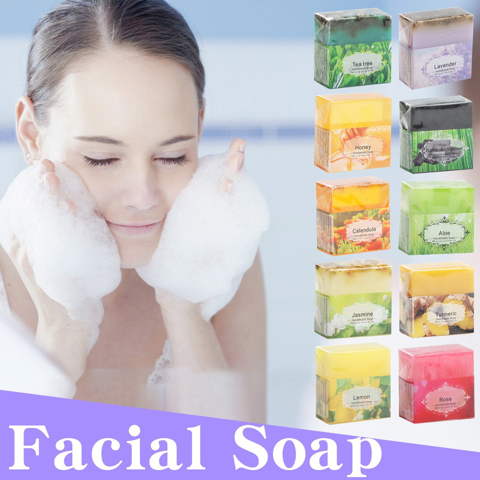 Plant-Based Kaolin & Corn Starch Facial Soap for Dry & Sensitive Skin ...