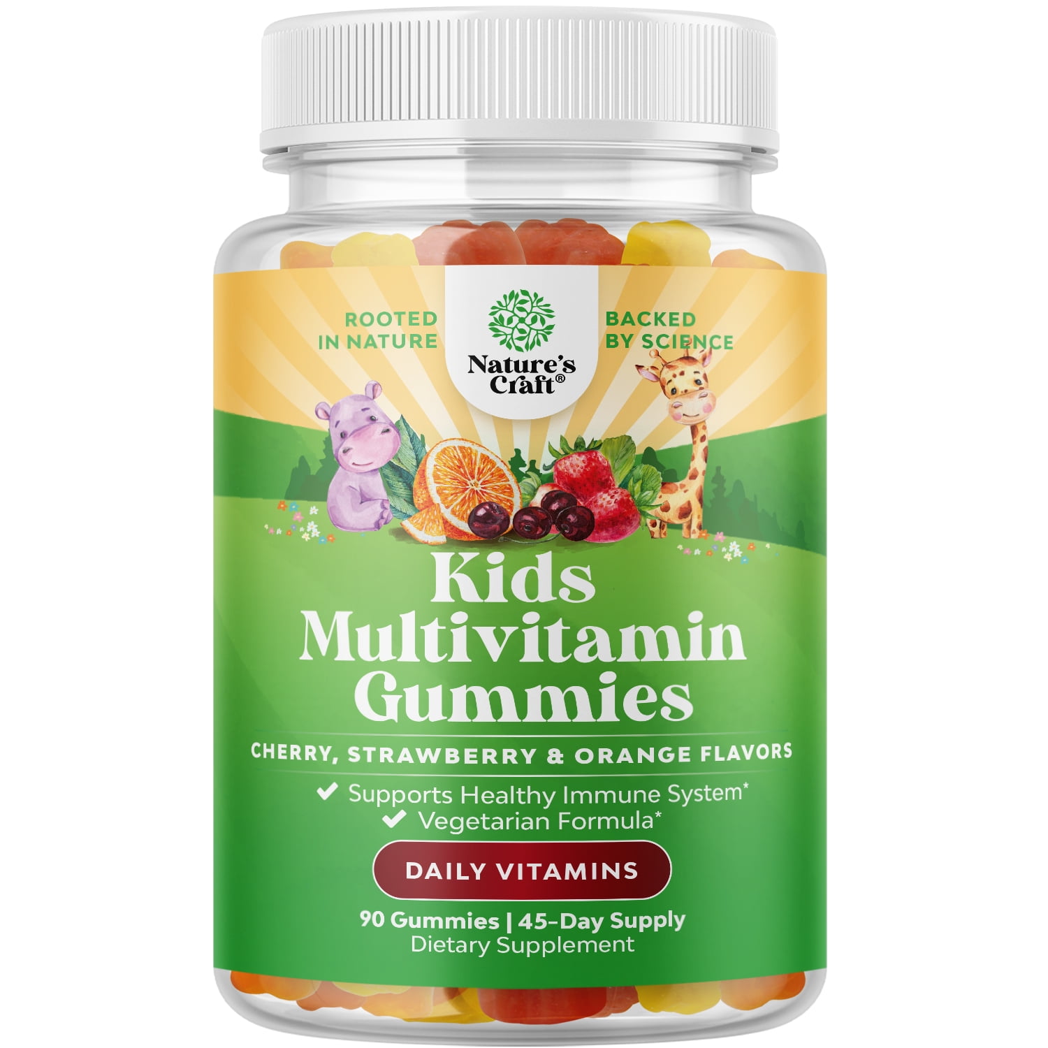 Children's Immune Multivitamin Gummies, Chewable Daily Health Support ...