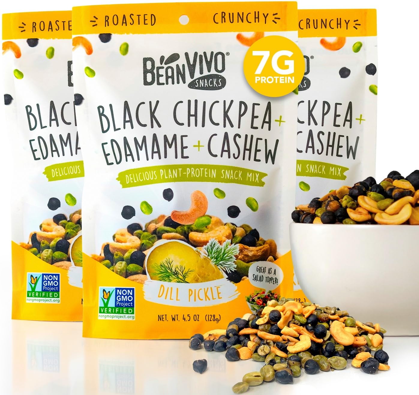 Plant Based Protein Snacks - (7 Gram Protein) Dill Pickle Flavor With ...