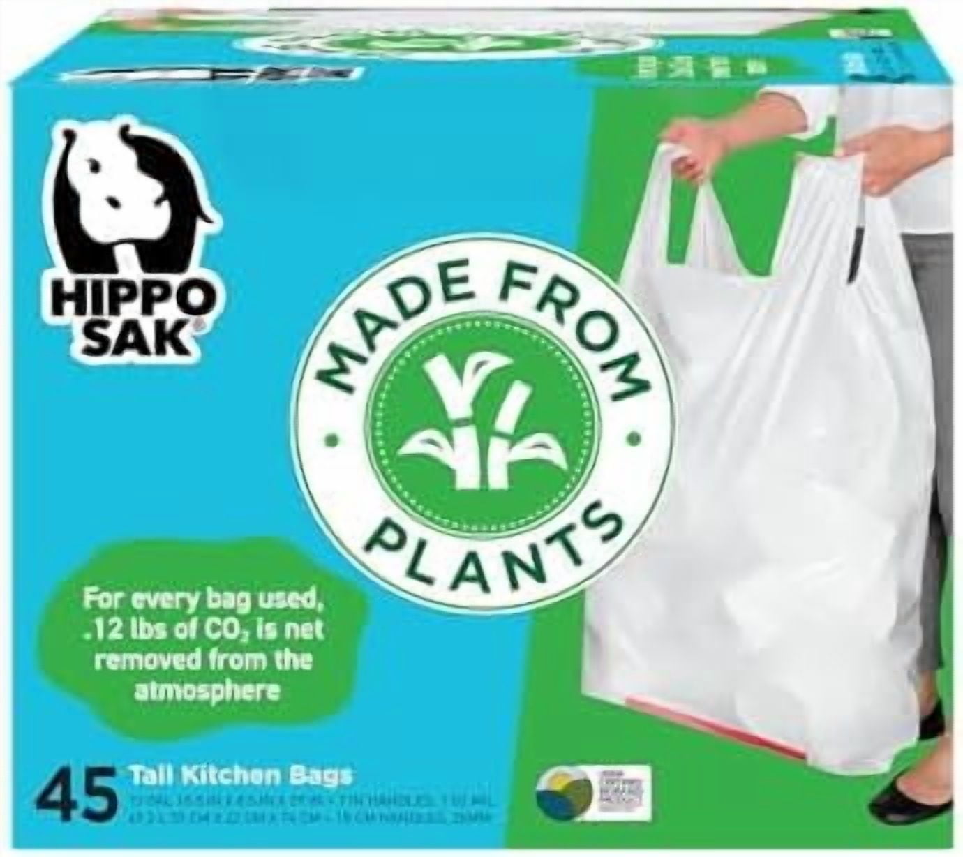 Plant Based Tall Kitchen Garbage Bags with Ergonomic Handles - 13 ...