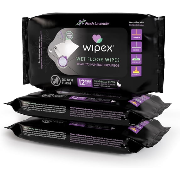 Plant Based XL Wet Floor Wipes for Squeegee Stick, Cuban Mop & Fabuloso ...