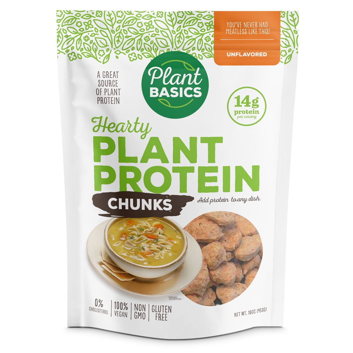 Plant Basics - Hearty Plant Protein - Unflavored Chunks, 1 lb (Pack of ...