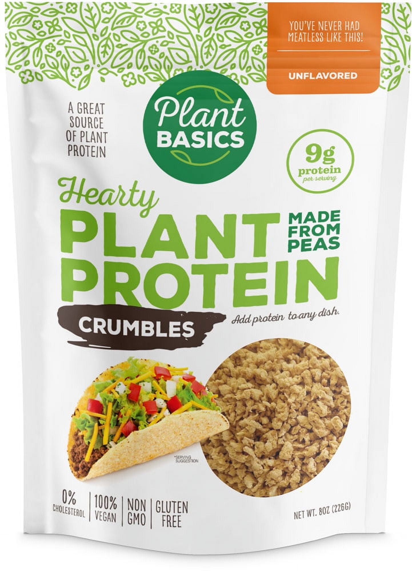 Plant Basics - Hearty Plant Protein - Unflavored Crumbles, 8 oz Bag ...
