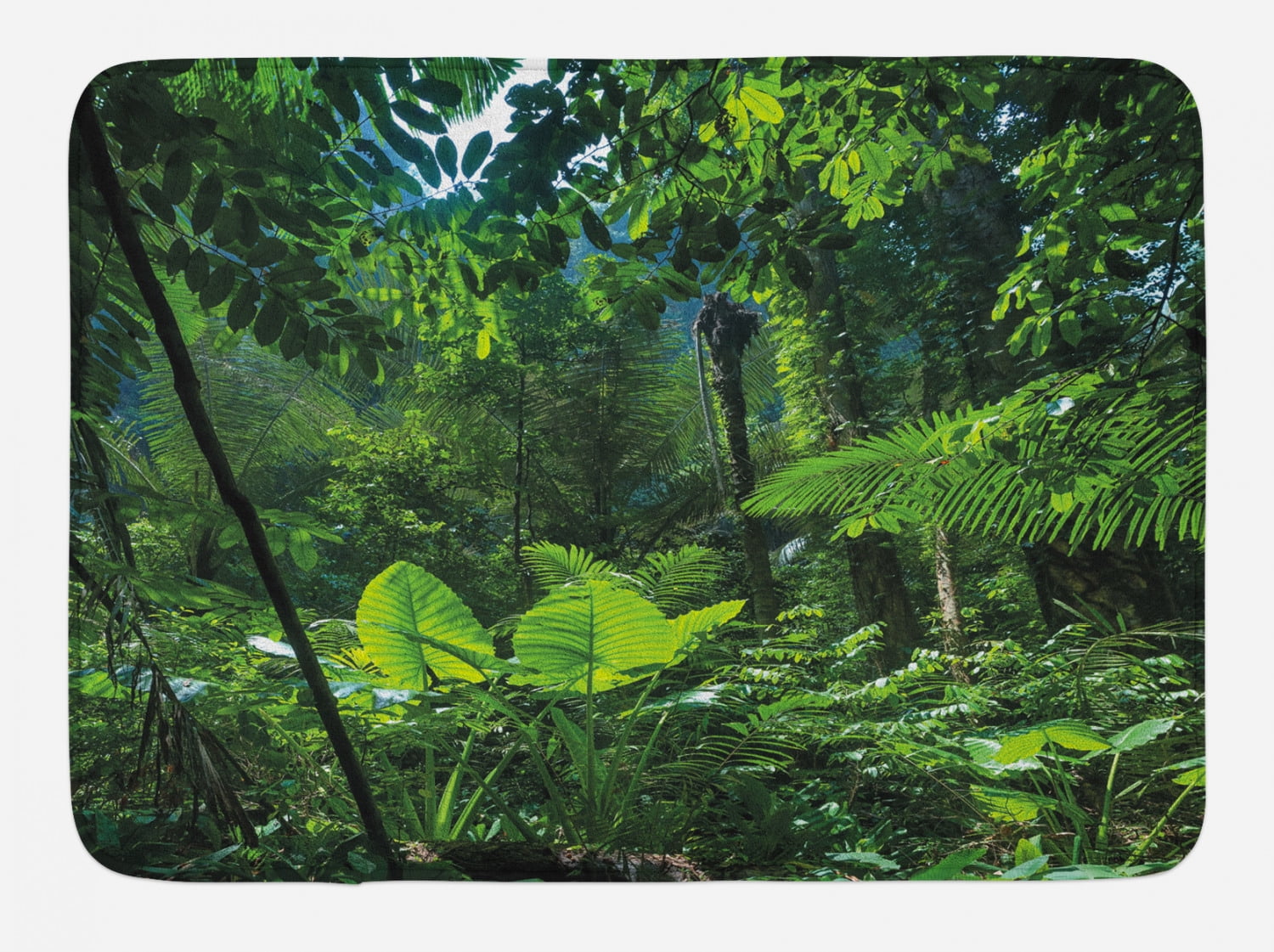 Plant Bath Mat, Green Jungle Untouched Nature Environmental Concerns ...