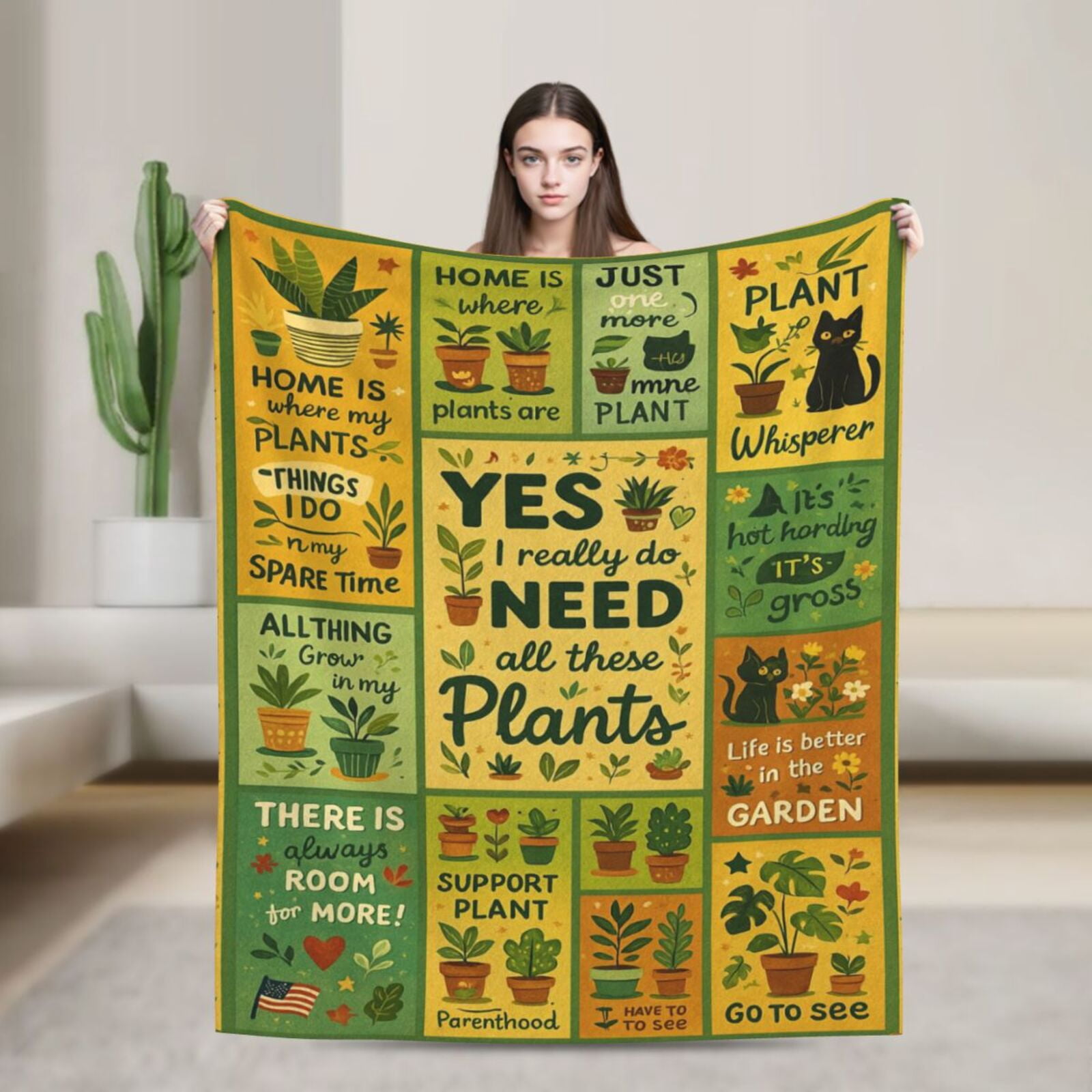 Plant Blanket Gifts for Women, Plant Lover Gifts for Women, Gardening ...