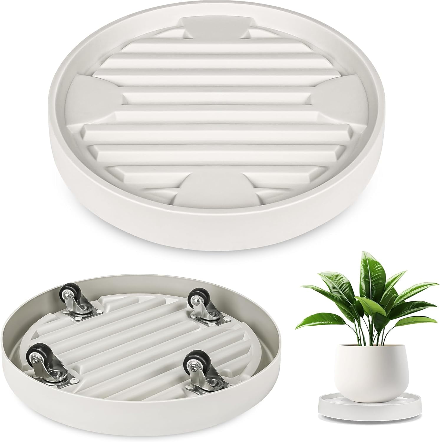 Plant Caddy with Hidden Wheels, 4 Invisible Caters, Rolling Plants ...