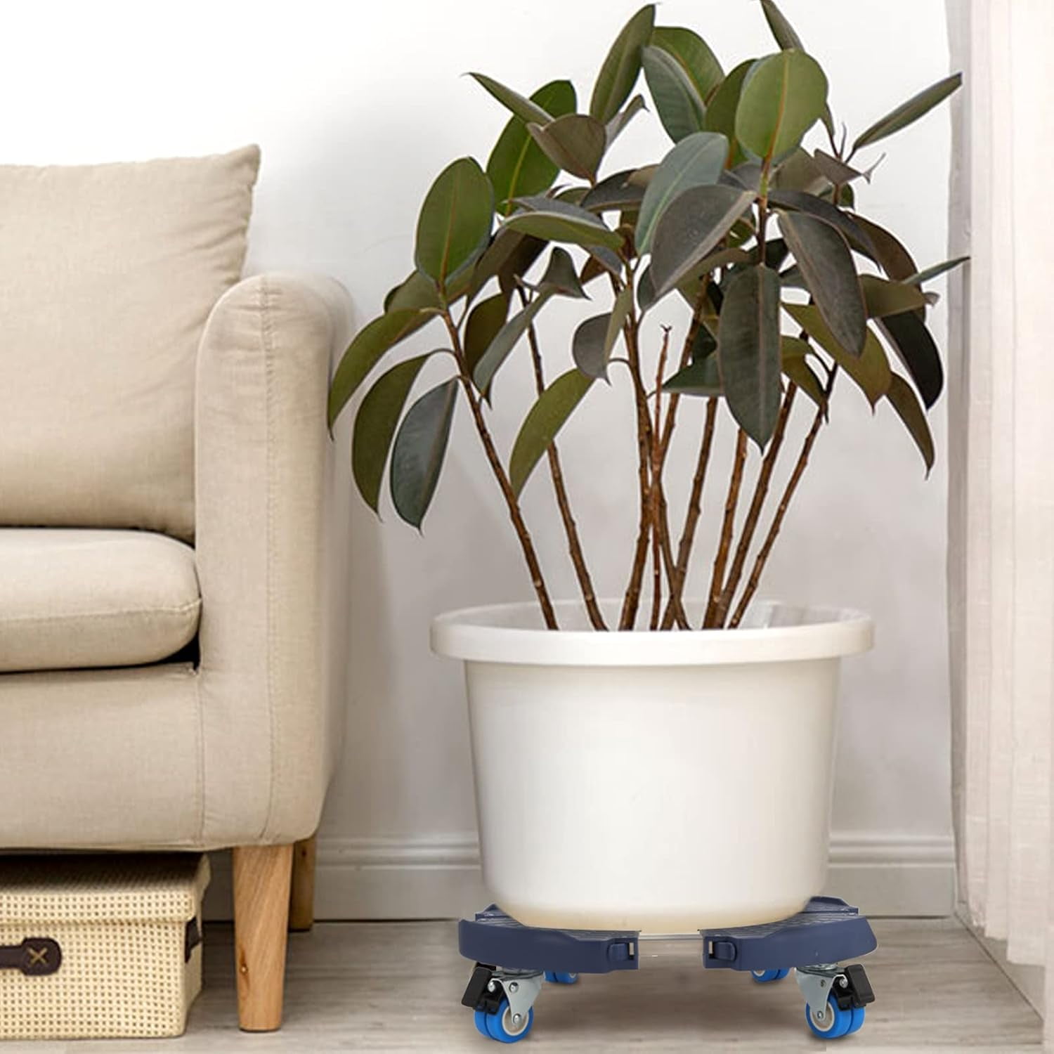 Plant Caddy with Locking Wheels Heavy Duty, Adjustable 12 to 18 Inch ...