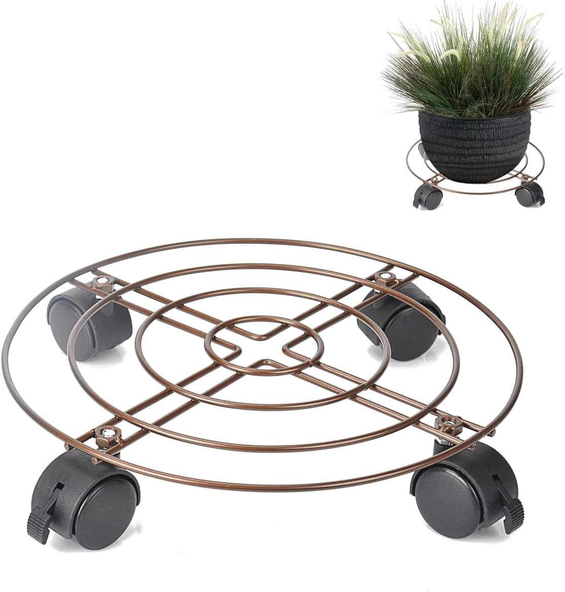 Plant Caddy Plant Stand with Wheels,Metal Flower Potted Plants, Plant ...