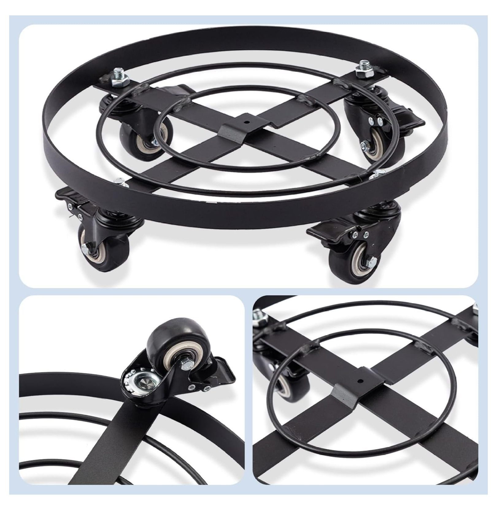 Plant Caddy with Wheels 2 Pack 14" Heavy Duty Iron Wheeled Plant Stand ...