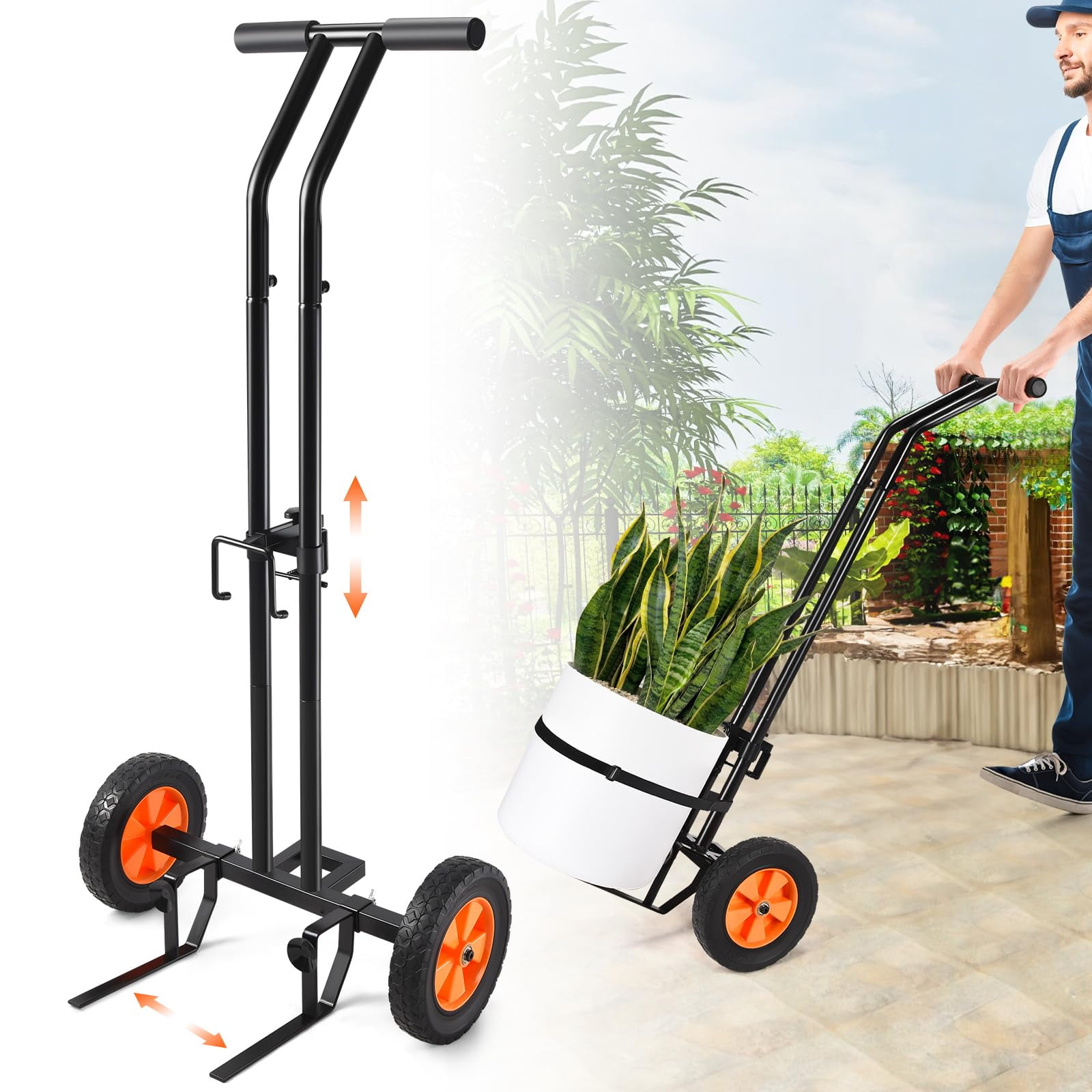 Plant Caddy with Wheels, Heavy Duty Plant Dolly with Adjustable ...