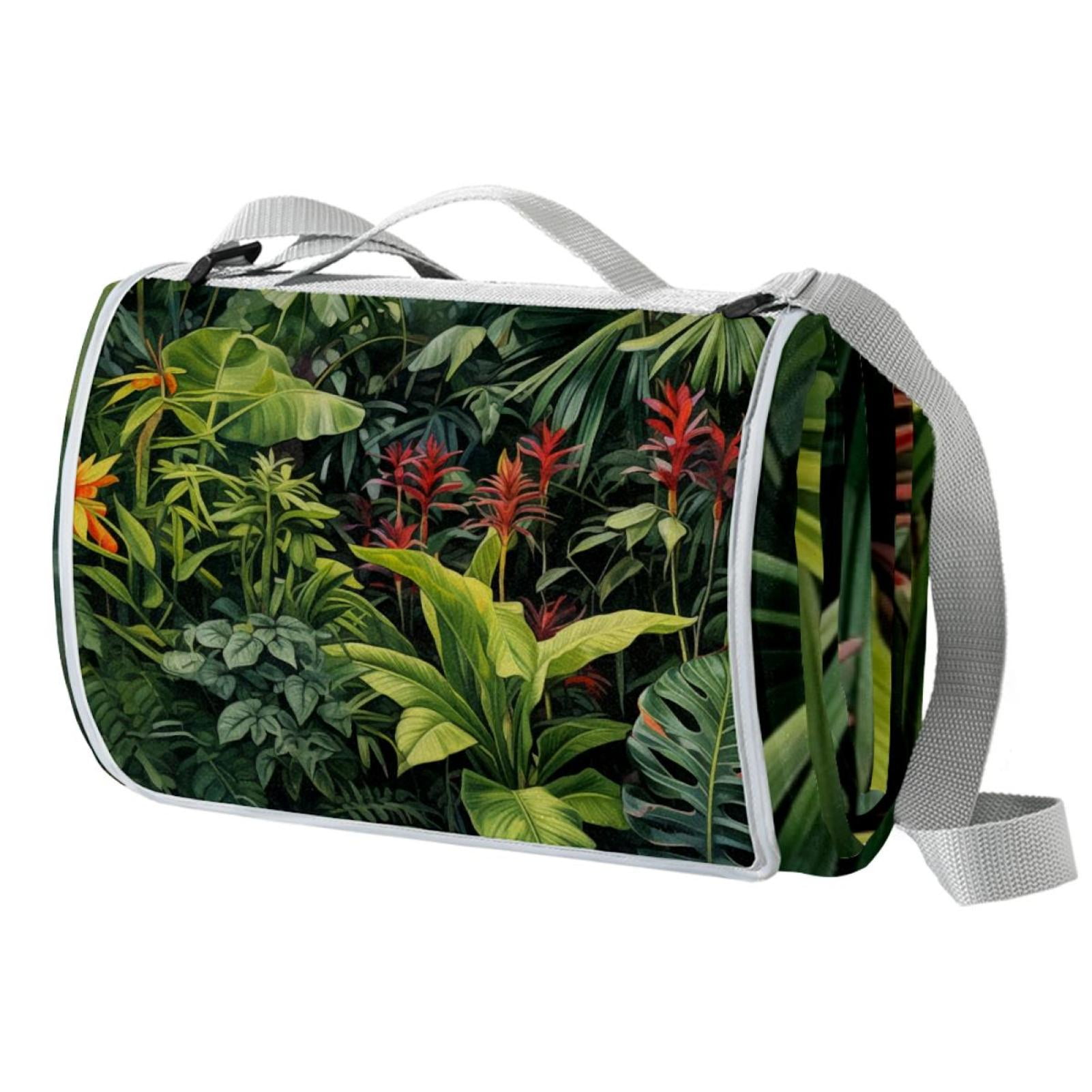 Plant Canvas Picnic Blanket Waterproof Backing, Large Outdoor Mat for ...