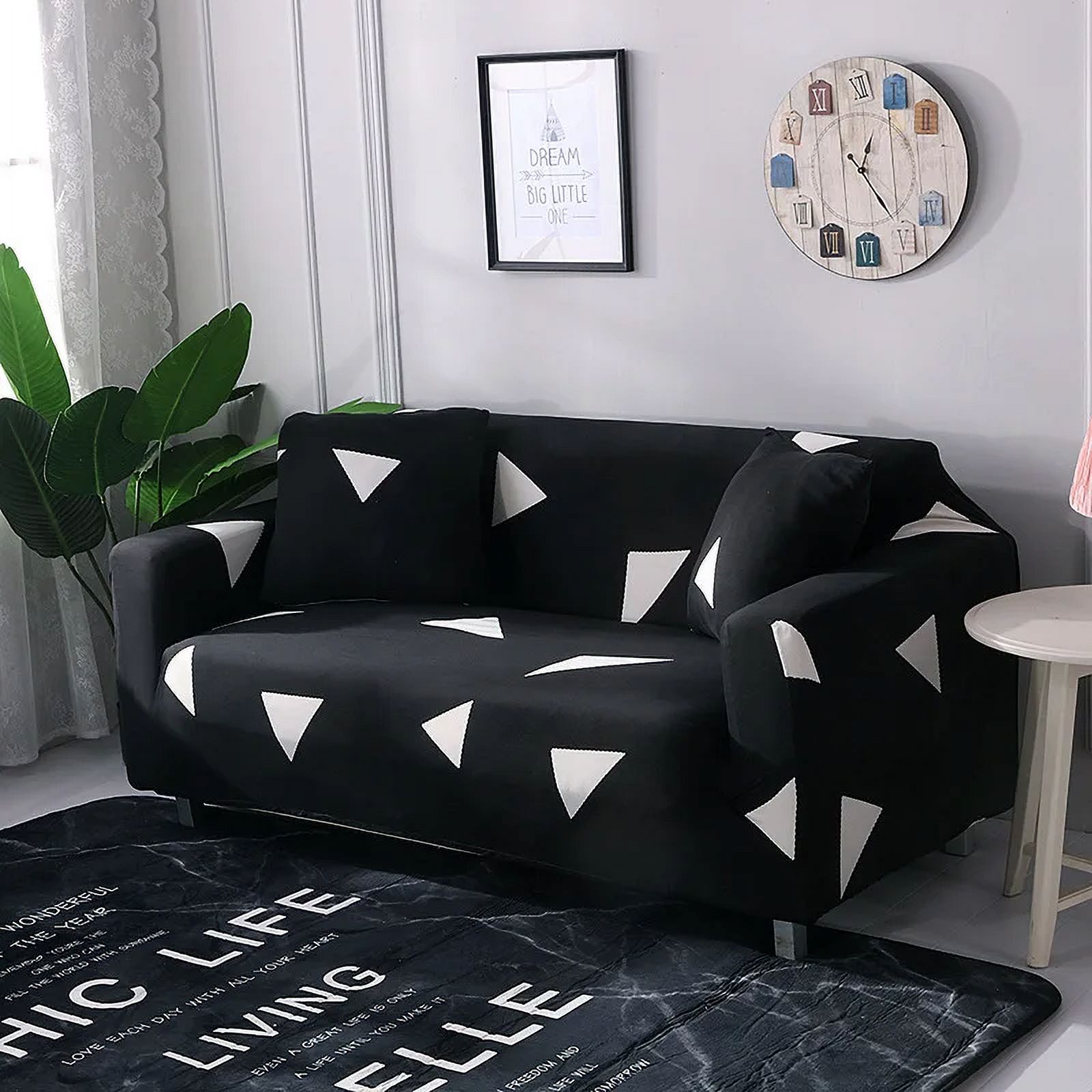 Plant Cartoon Geometric Sofa Cover Fabric Four Seasons Stretch Sofa ...