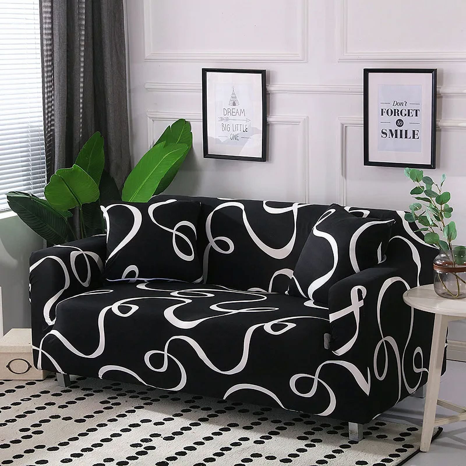 Plant Cartoon Geometric Sofa Cover Fabric Four Seasons Stretch Sofa ...