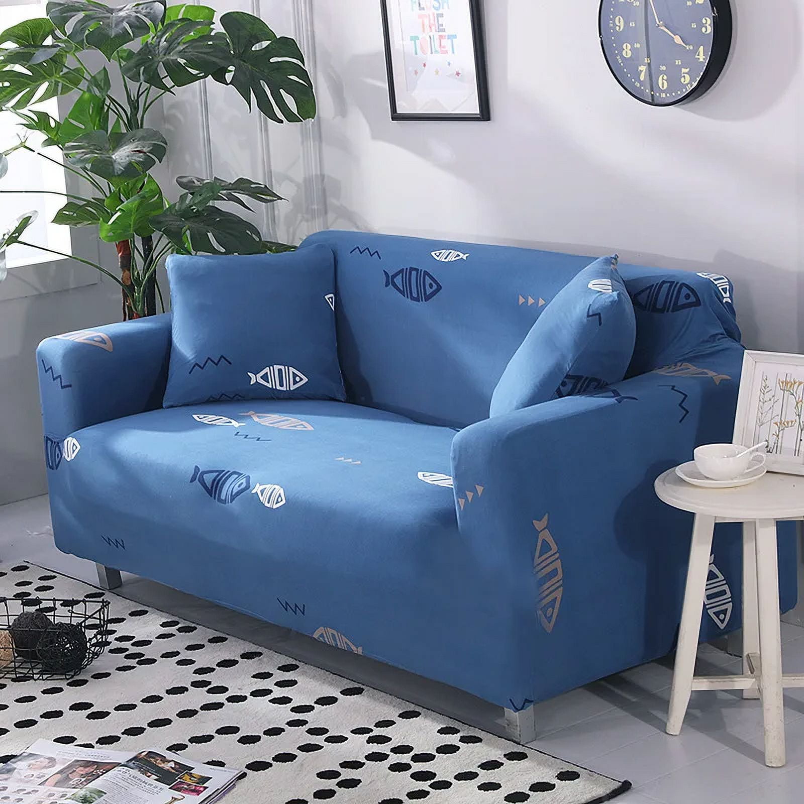 Plant Cartoon Geometric Sofa Cover Fabric Four Seasons Stretch Sofa ...