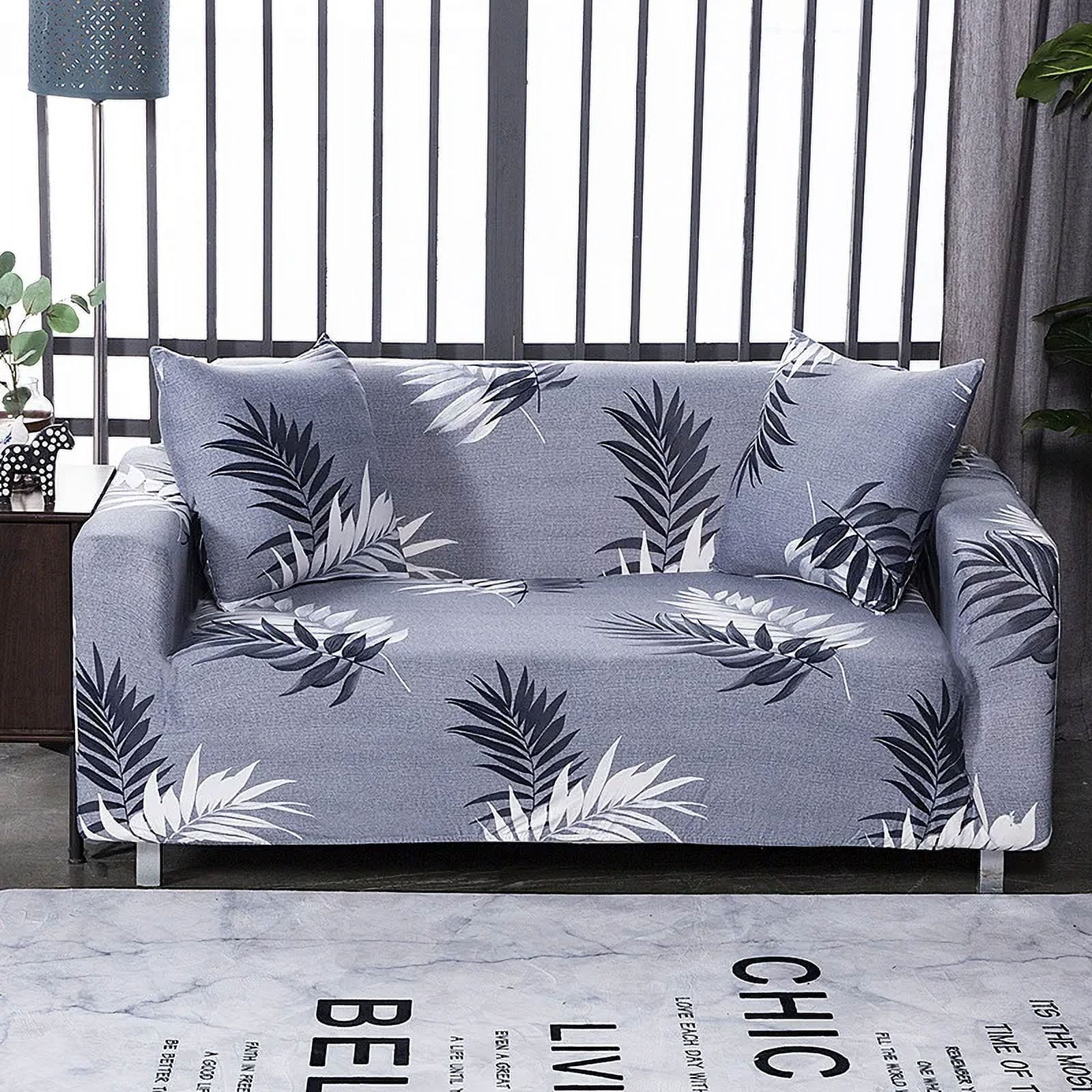 Plant Cartoon Geometric Sofa Cover Fabric Four Seasons Stretch Sofa ...