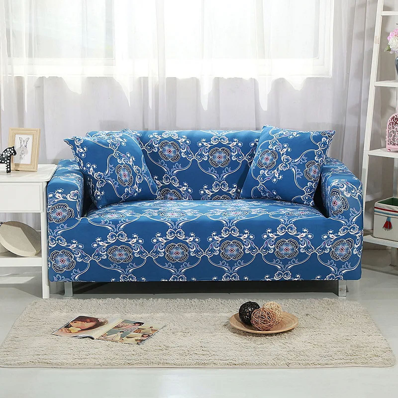 Plant Cartoon Geometric Sofa Cover Fabric Four Seasons Stretch Sofa ...