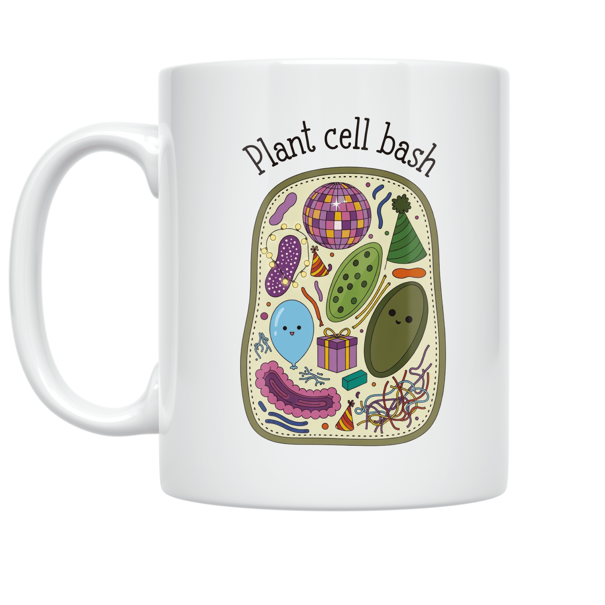 Plant Cell Bash Art - Biology Enthusiast - 11 oz Ceramic Coffee Mug ...