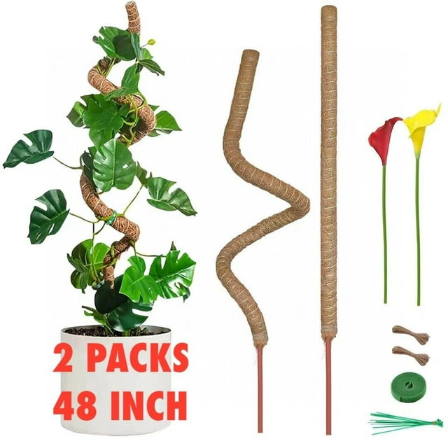 Plant Climbing Pole 2 Pack 48 inch Bendable Moss Pole For Climbing ...