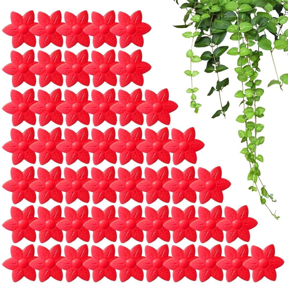 Plant Climbing Wall Fixture Clips, 50 Yellow Flower-Shaped Hooks with ...
