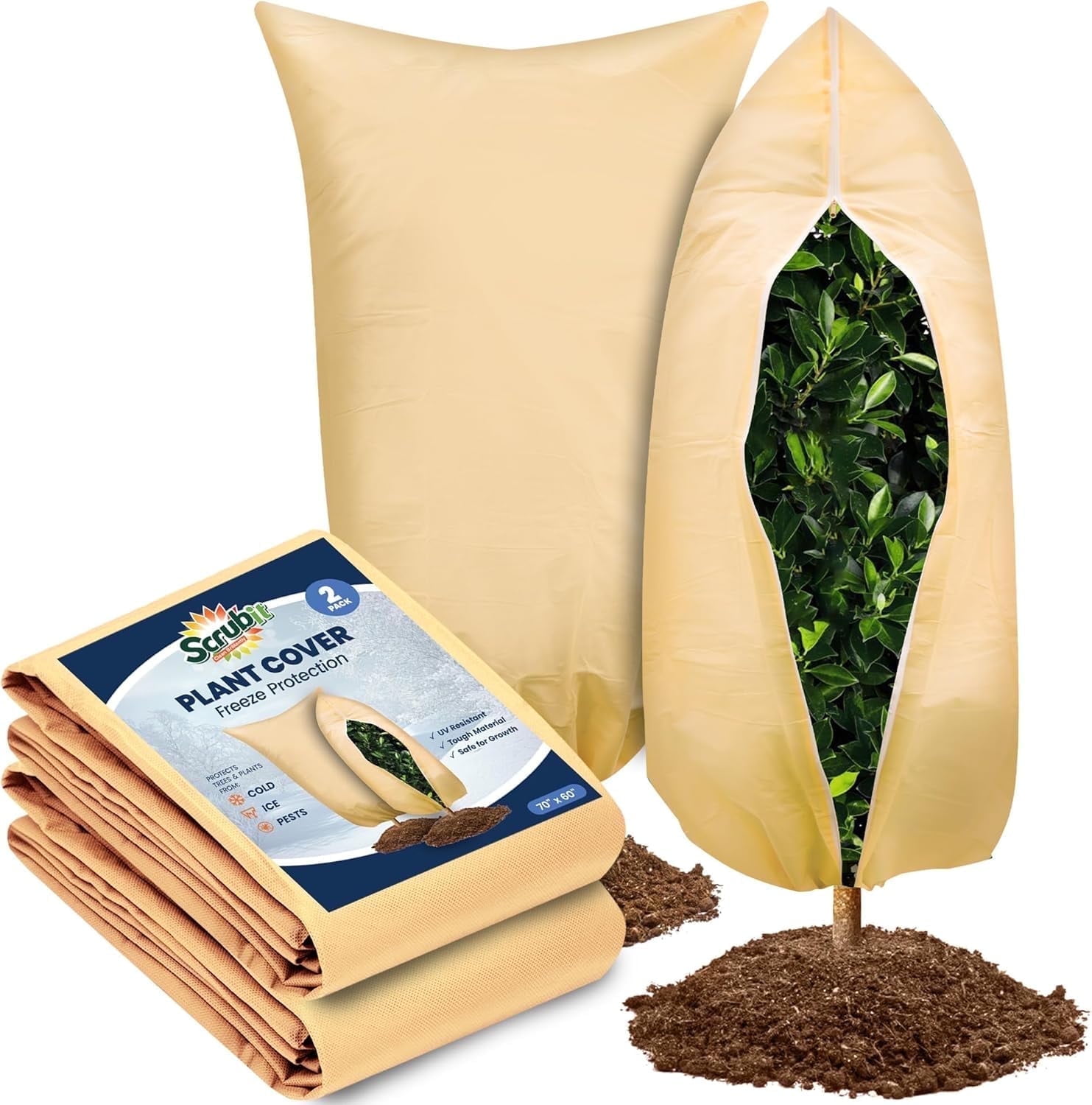 Scrub It Plant Covers, Beige, 60 x 70.8 in, 2-Pack - Walmart.com