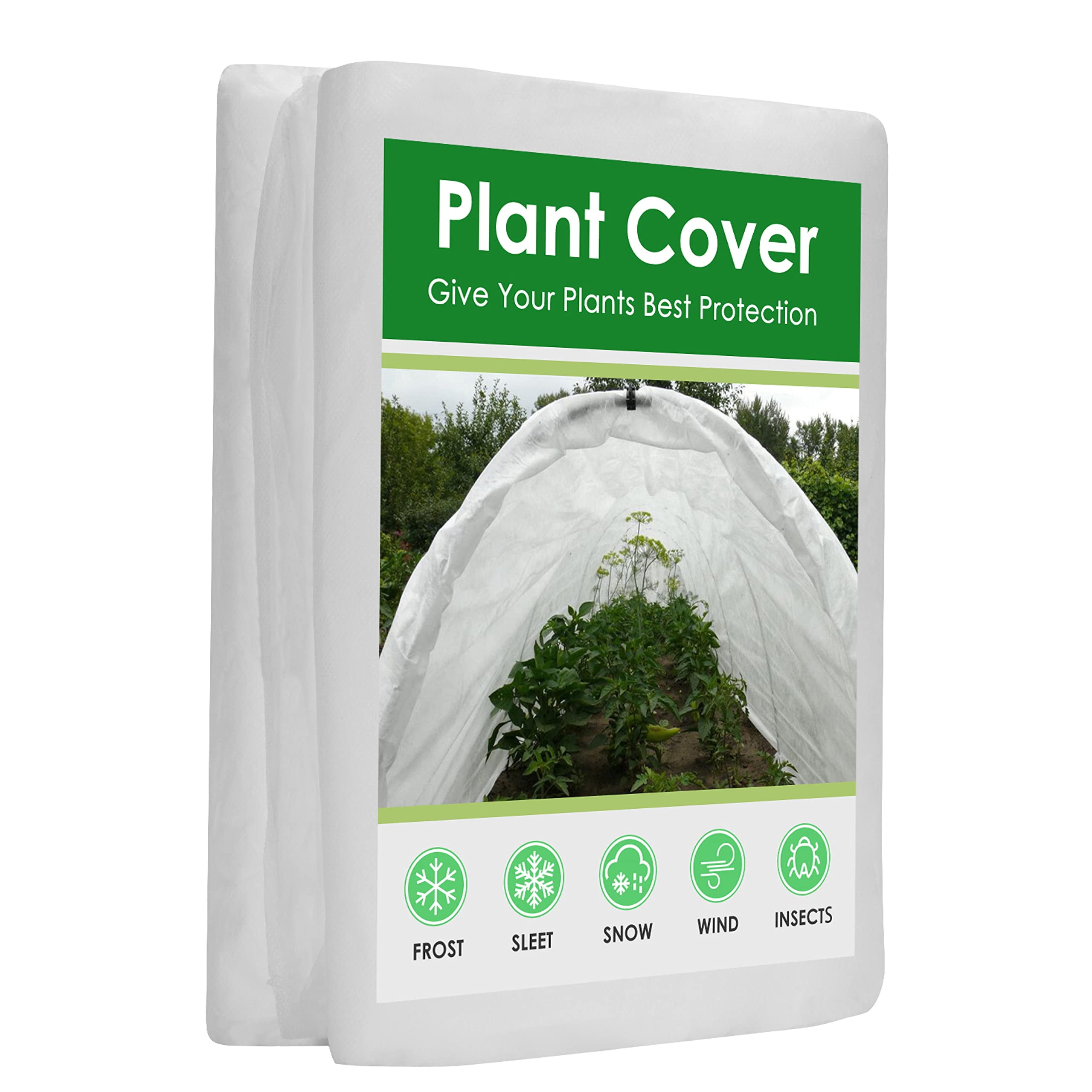 Plant Covers Freeze Protection,10Ft x 30Ft Floating Row Fabric Plant ...