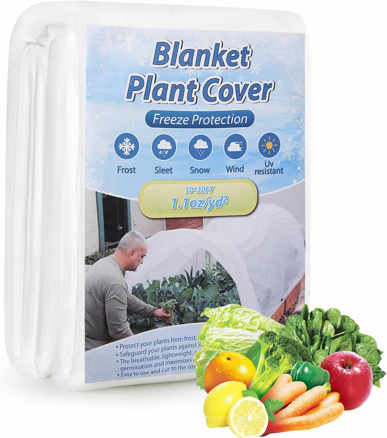 Plant Covers Freeze Protection, 5 ft x 30 ft 1.1oz/yd² Thicker Floating ...